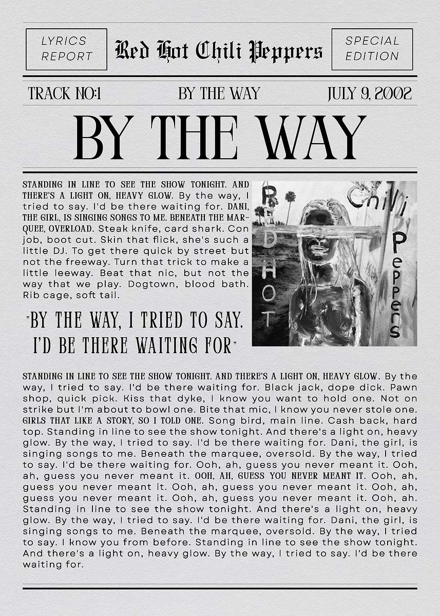 'Red Hot Chili Peppers - By The Way' Poster, picture, metal print ...