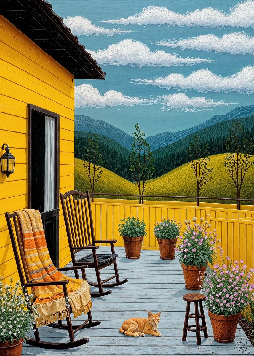 'Countryside Porch' Poster, picture, metal print, paint by Mark Vincent ...