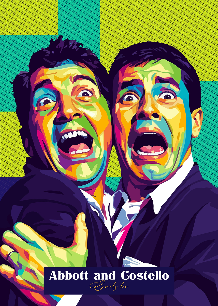 'Abbott and Costello Pop Art Portrait' Poster, picture, metal print ...