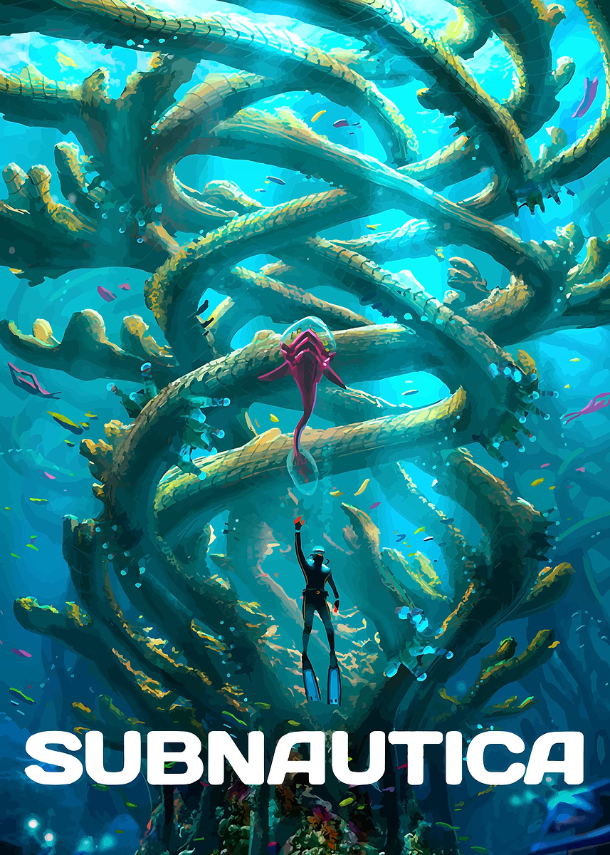 'Subnautica Underwater Exploration' Poster, picture, metal print, paint ...