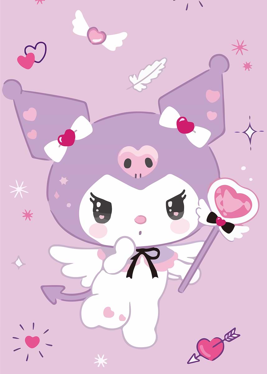 'Kuromi Devilish Charm' Poster, picture, metal print, paint by Suj Art ...