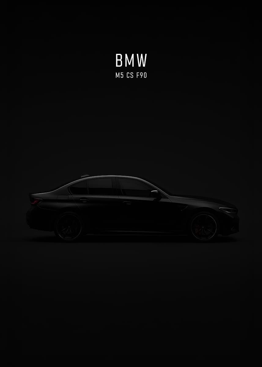 'BMW M5 CS F90 Silhouette' Poster, picture, metal print, paint by Eli ...