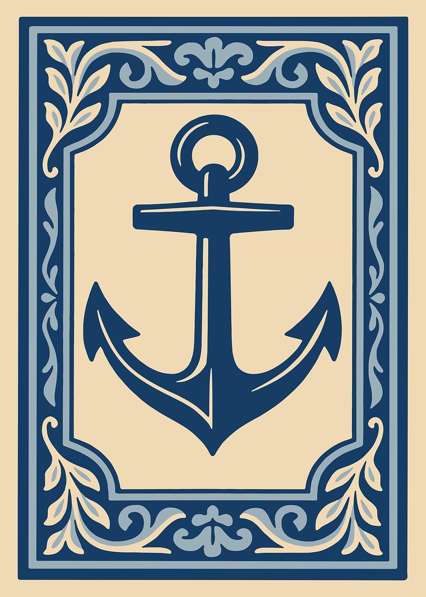 'Nautical Anchor Framed Art' Poster, picture, metal print, paint by ...