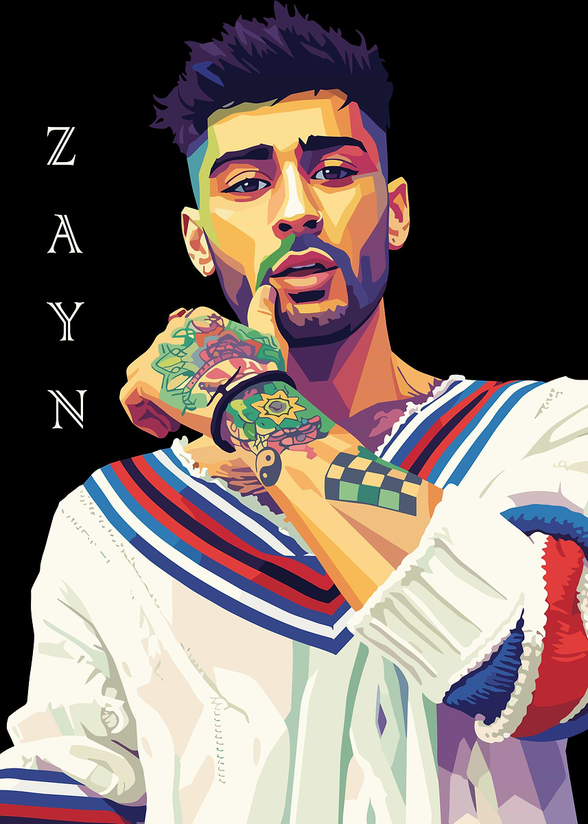 'Zayn Malik Pop Art Portrait' Poster, picture, metal print, paint by ...