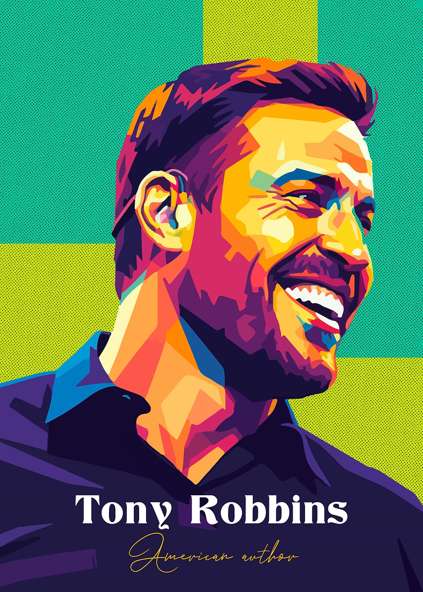 'Tony Robbins Pop Art Portrait' Poster, picture, metal print, paint by ...