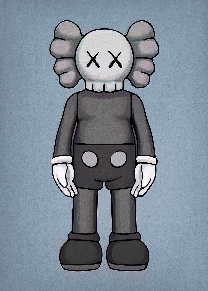 'KAWS Companion Figure Art' Poster, picture, metal print, paint by ...