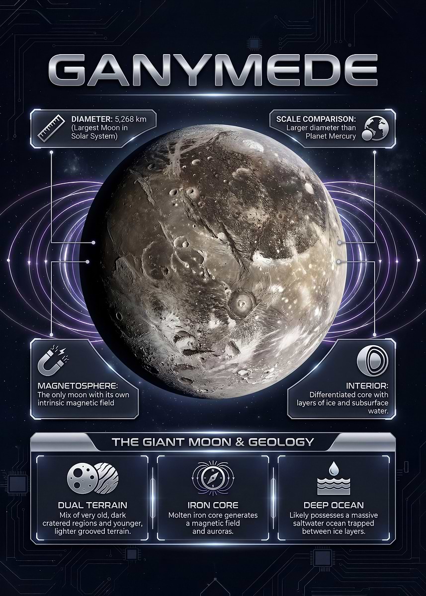 'Ganymede: The Giant Moon & Geology' Poster, picture, metal print ...