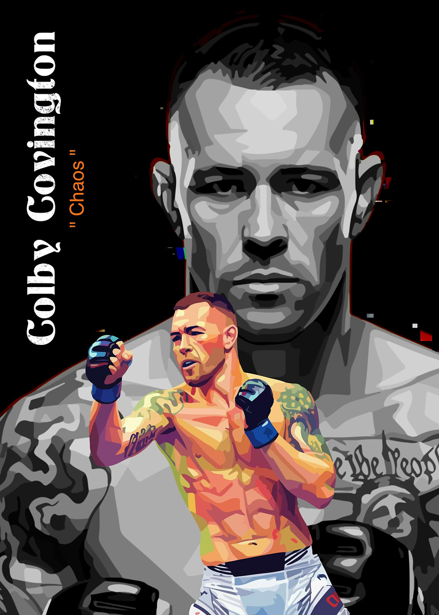 'Colby Covington 'Chaos' Portrait' Poster, picture, metal print, paint ...