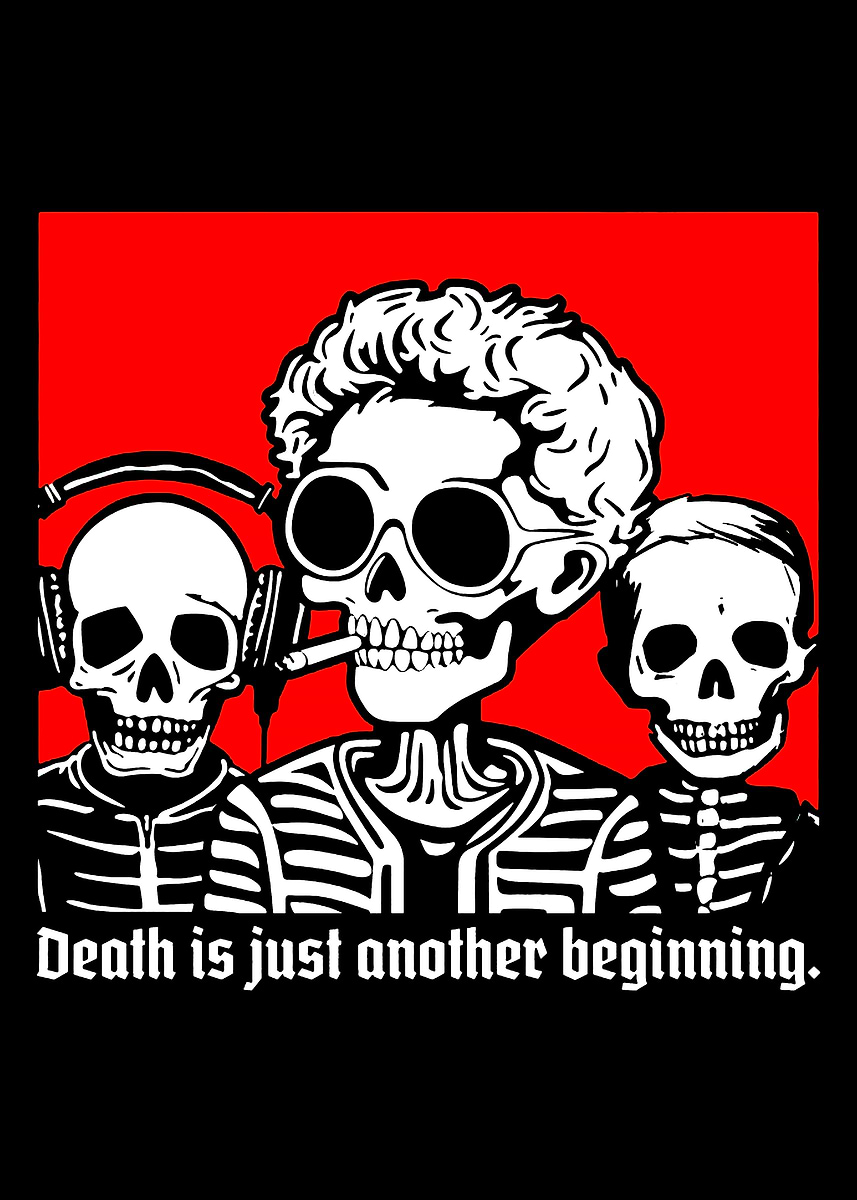 'Skeletal Trio: Death and Rebirth' Poster, picture, metal print, paint ...