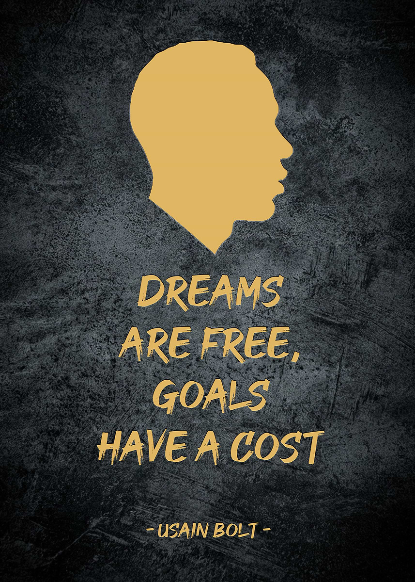 'Usain Bolt Motivational Quote Poster' Poster, picture, metal print ...