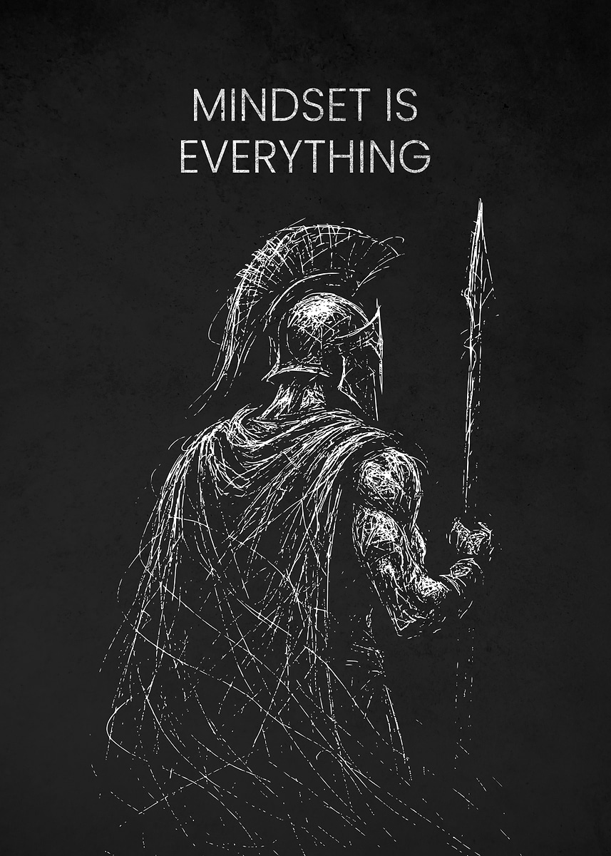 'Mindset is Everything: Spartan Warrior Art' Poster, picture, metal ...