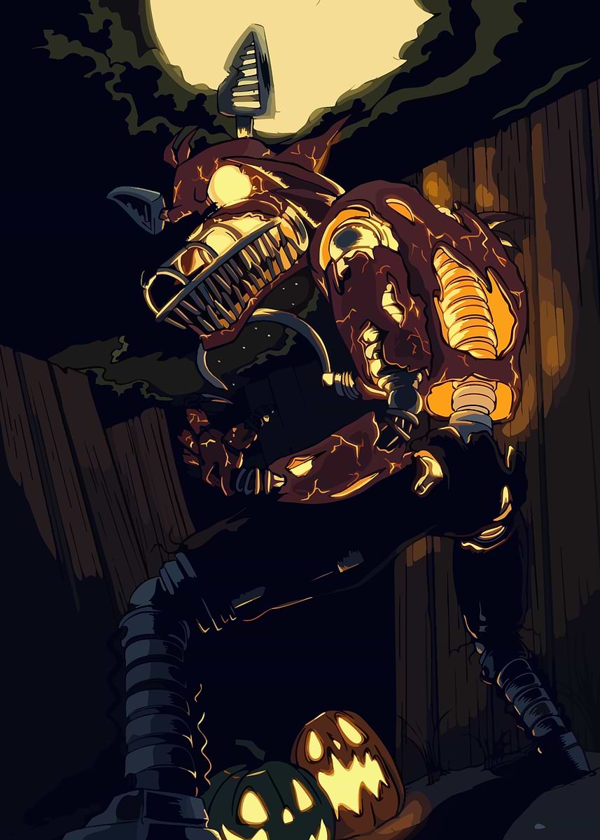 'Foxy Horror' Poster, picture, metal print, paint by De Samsu | Displate