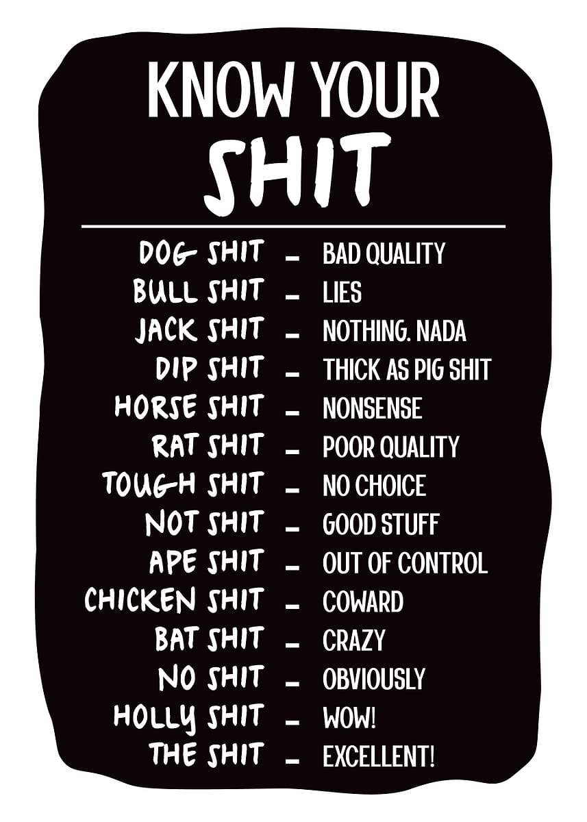 'Know Your Shit - Funny Definitions Bathroom Humor' Poster, picture ...