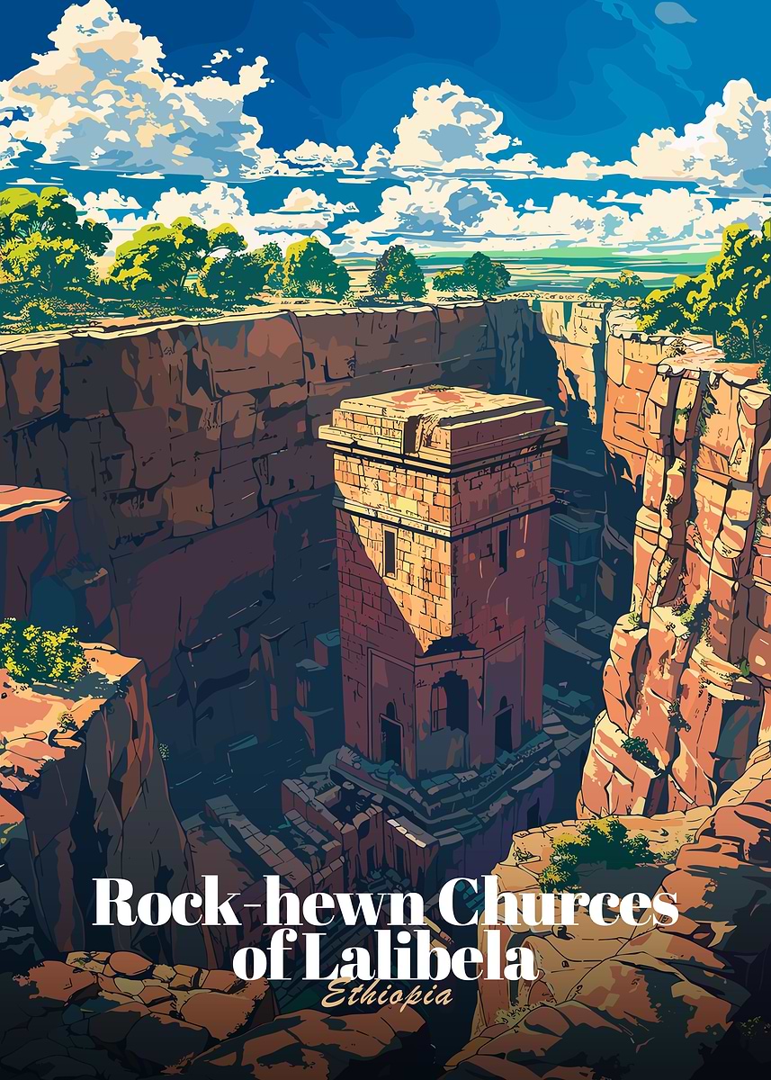 'Rock-hewn Churches of Lalibela, Ethiopia' Poster, picture, metal print ...