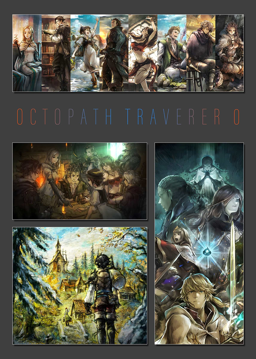 'Octopath Traveler 0 Collage' Poster, picture, metal print, paint by ...