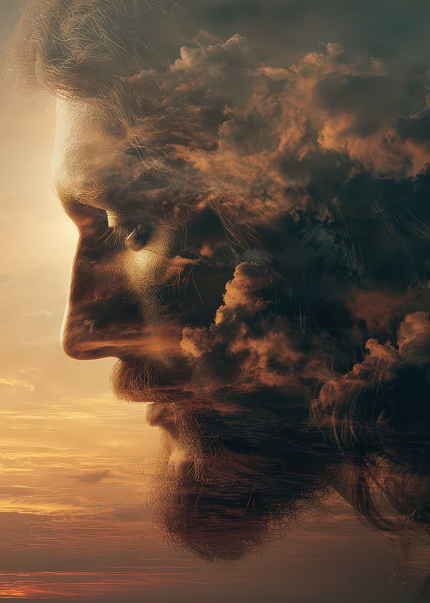 'Jesus Christ Double Exposure Portrait' Poster, picture, metal print ...