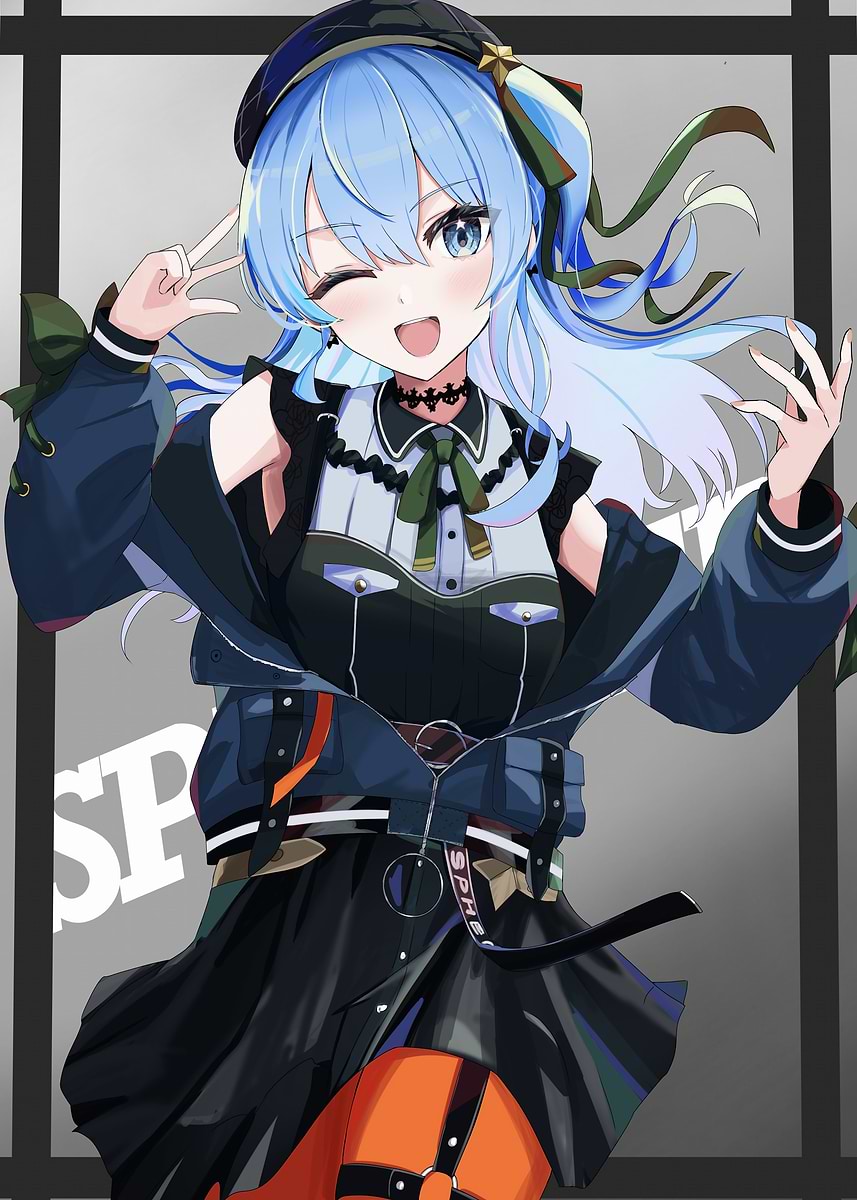 'Suisei Hoshimachi Wink and Peace Sign' Poster, picture, metal print ...