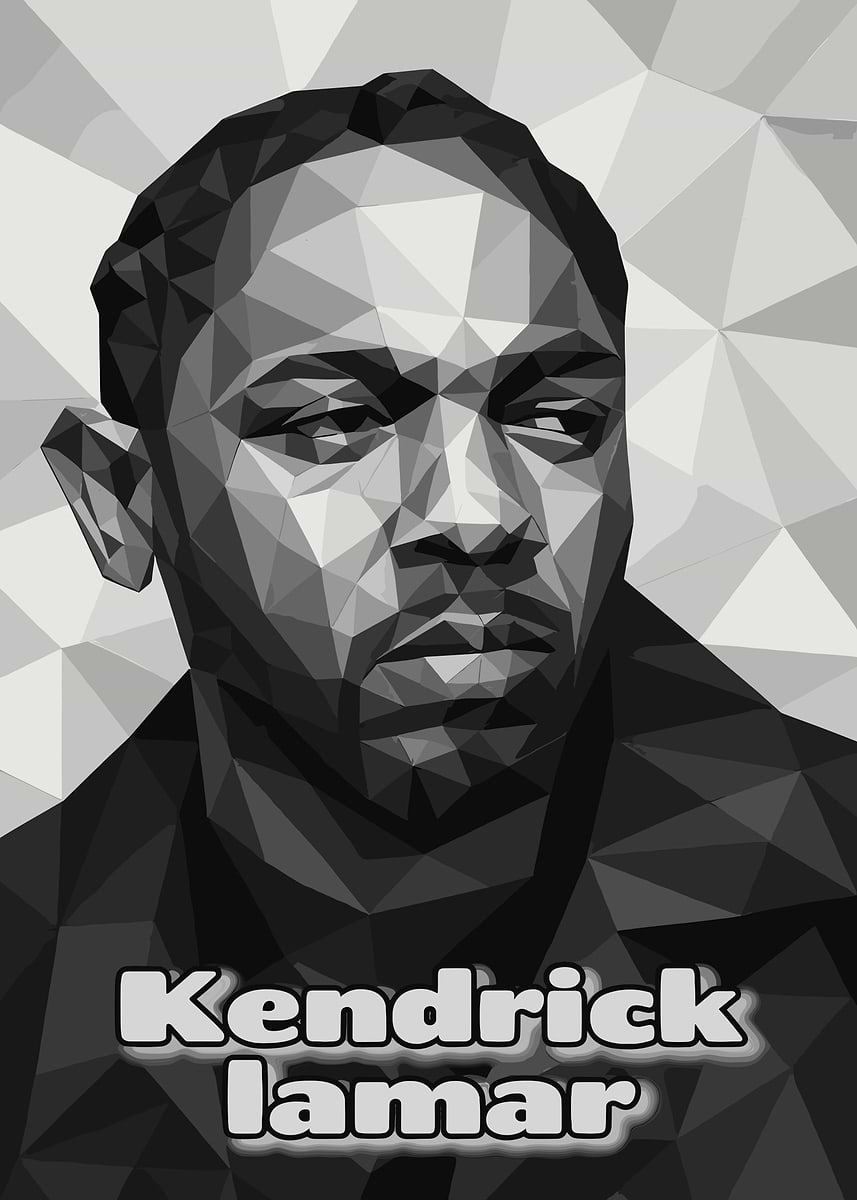 'Kendrick Lamar Polygonal Portrait' Poster, picture, metal print, paint ...