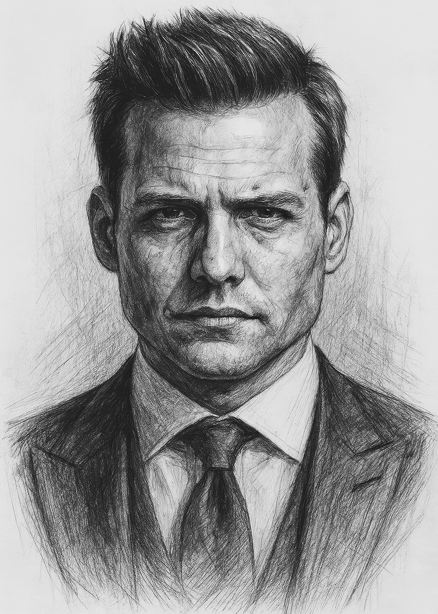 'Harvey Specter Portrait' Poster, picture, metal print, paint by Zen ...