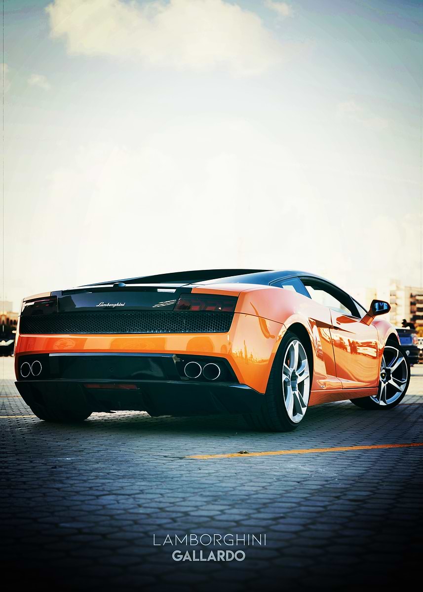 'Orange Lamborghini Gallardo Poster' Poster, picture, metal print ...