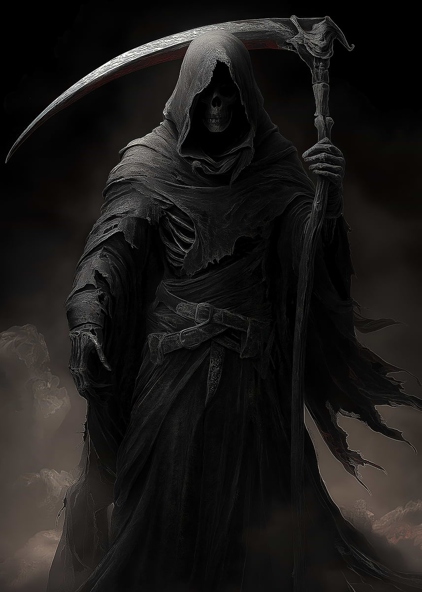 'Grim Reaper with Scythe' Poster, picture, metal print, paint by ...