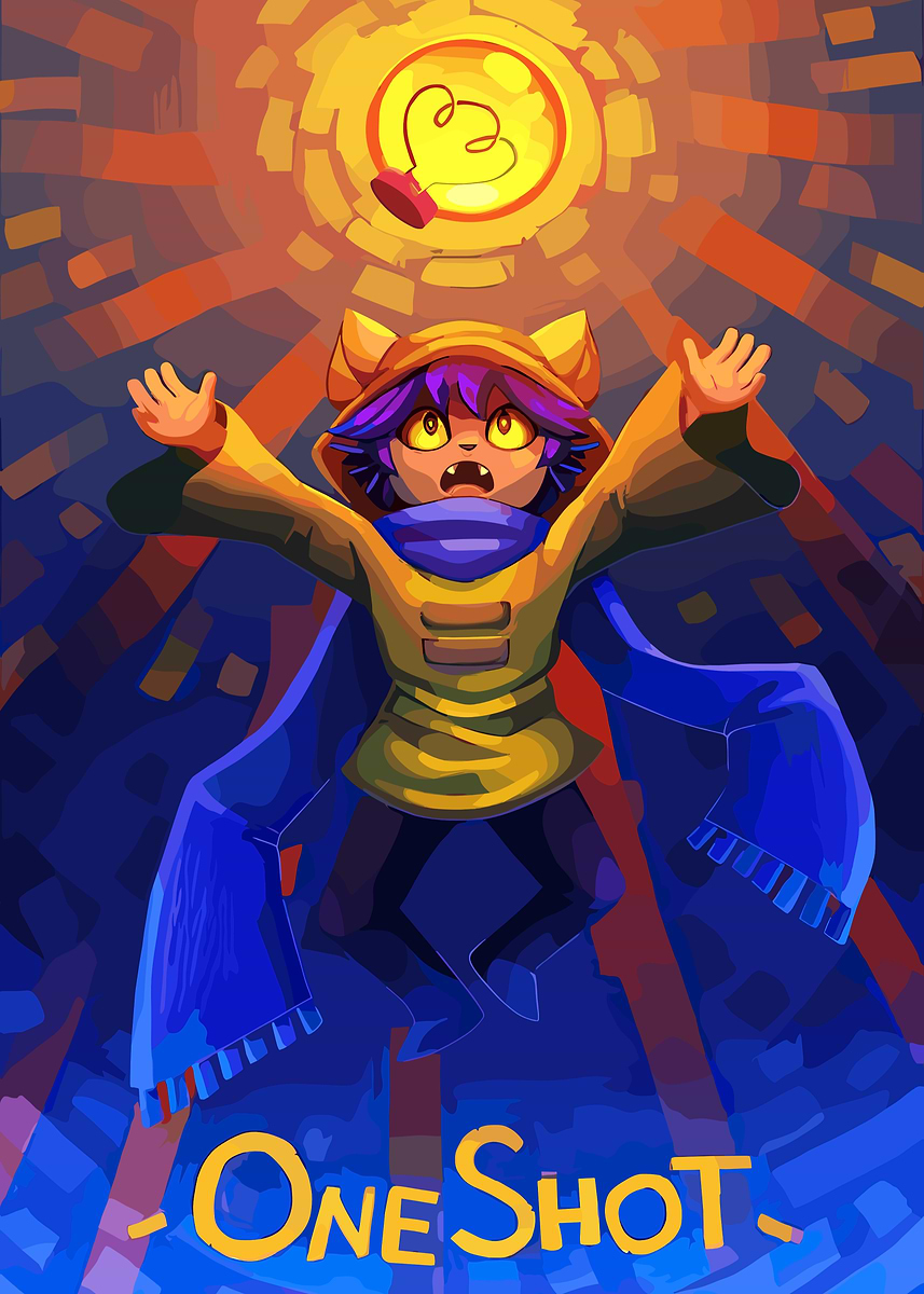 'OneShot Niko and the Lightbulb' Poster, picture, metal print, paint by ...