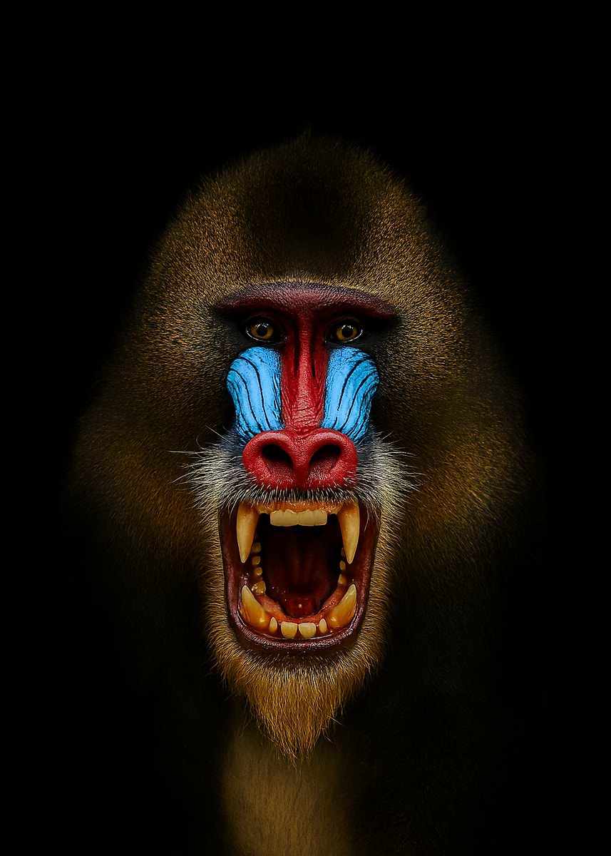 'Mandrill Portrait' Poster, picture, metal print, paint by RogueDesign ...