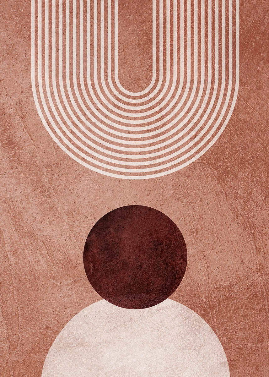 'Abstract Geometric Art with Circles and Arcs' Poster, picture, metal ...