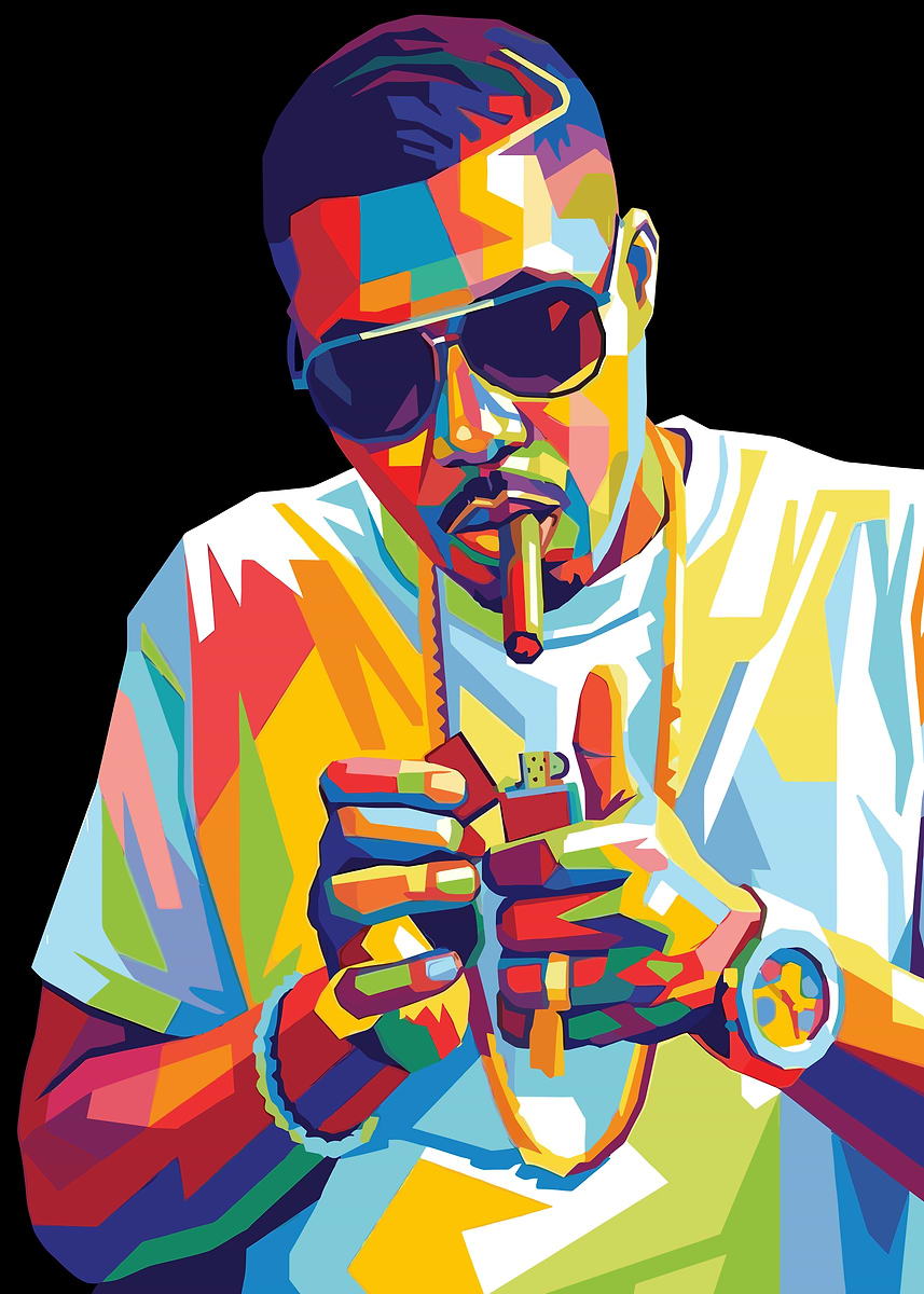 'Nas Portrait' Poster, picture, metal print, paint by Anak_kalong ...