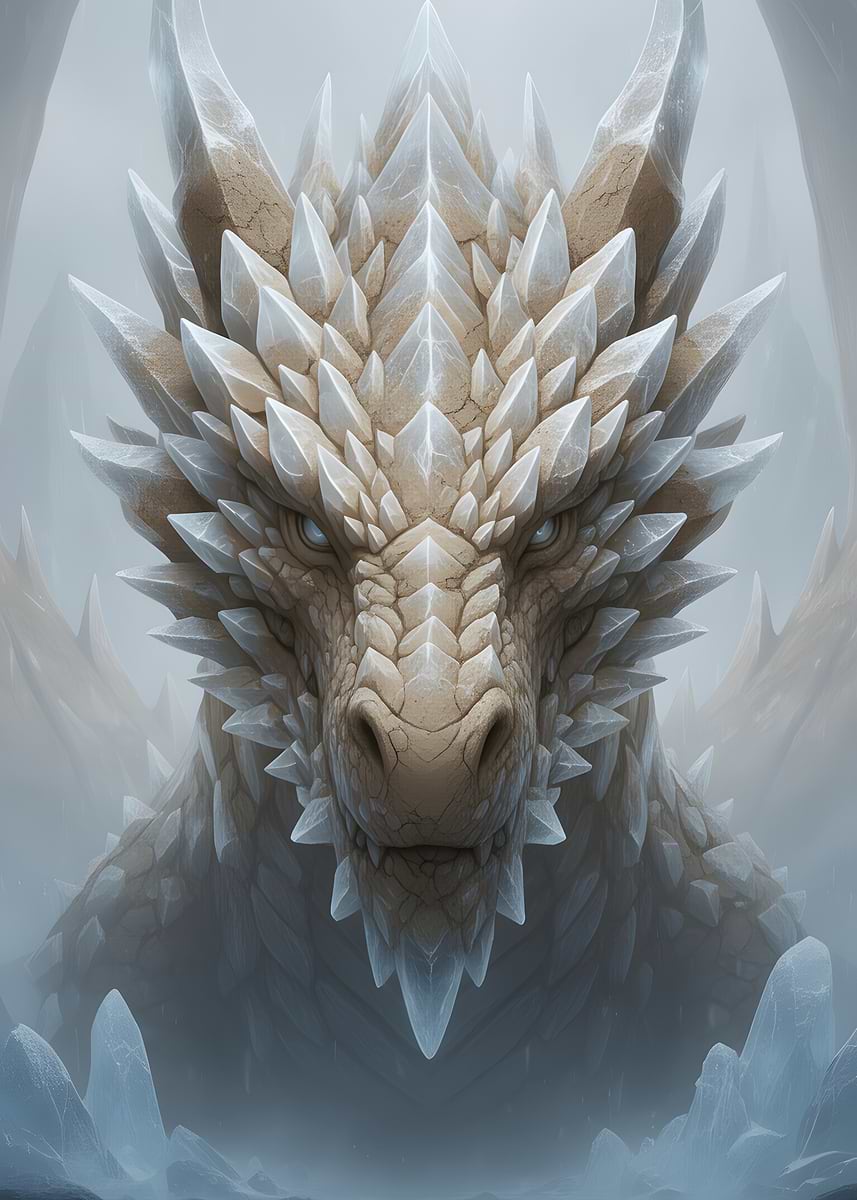 'Icy Dragon Portrait' Poster, picture, metal print, paint by gigigi ...