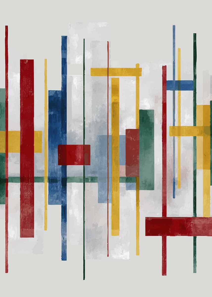 'Abstract Geometric Color Block Painting' Poster, picture, metal print ...