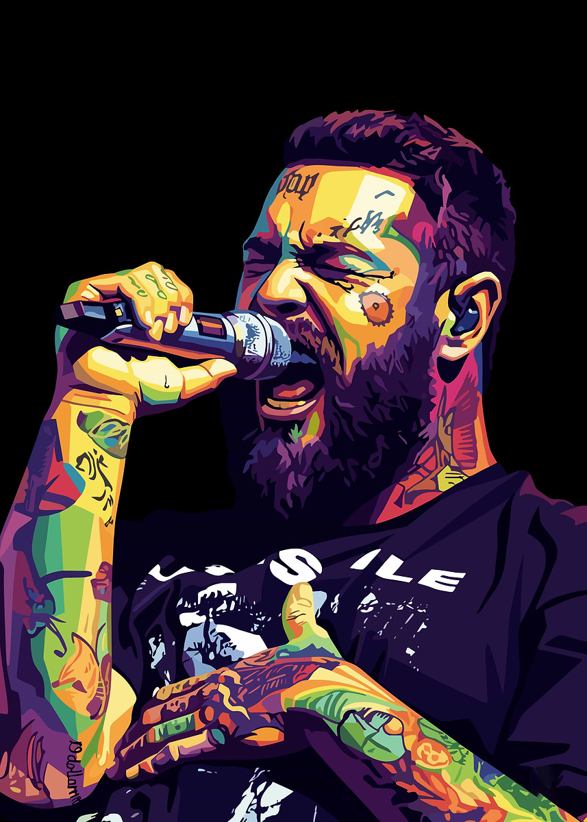 'Post Malone Rapper Music' Poster, picture, metal print, paint by Rose ...