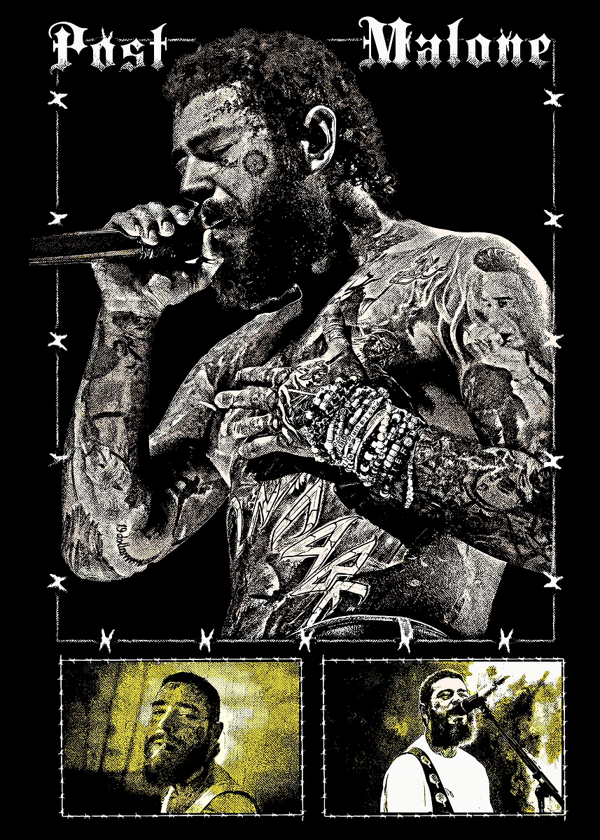 'Post Malone Illustration' Poster, picture, metal print, paint by Beast ...