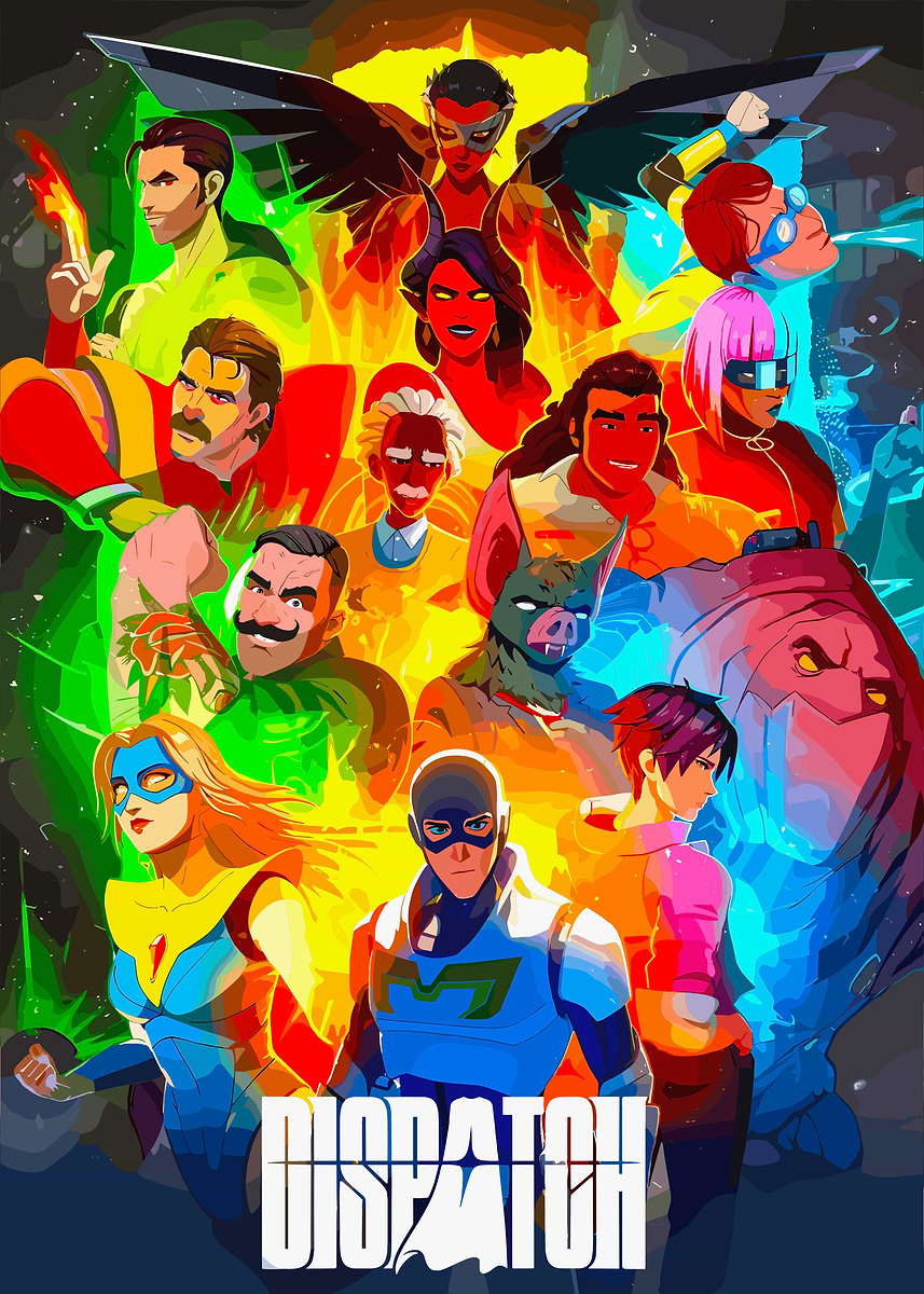 'Dispatch Superhero Team Illustration' Poster, picture, metal print ...