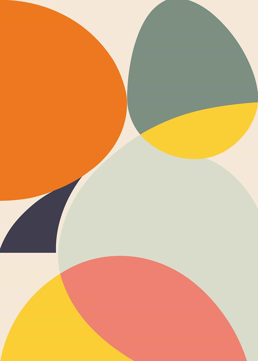 'Abstract Geometric Shapes Art' Poster, picture, metal print, paint by ...