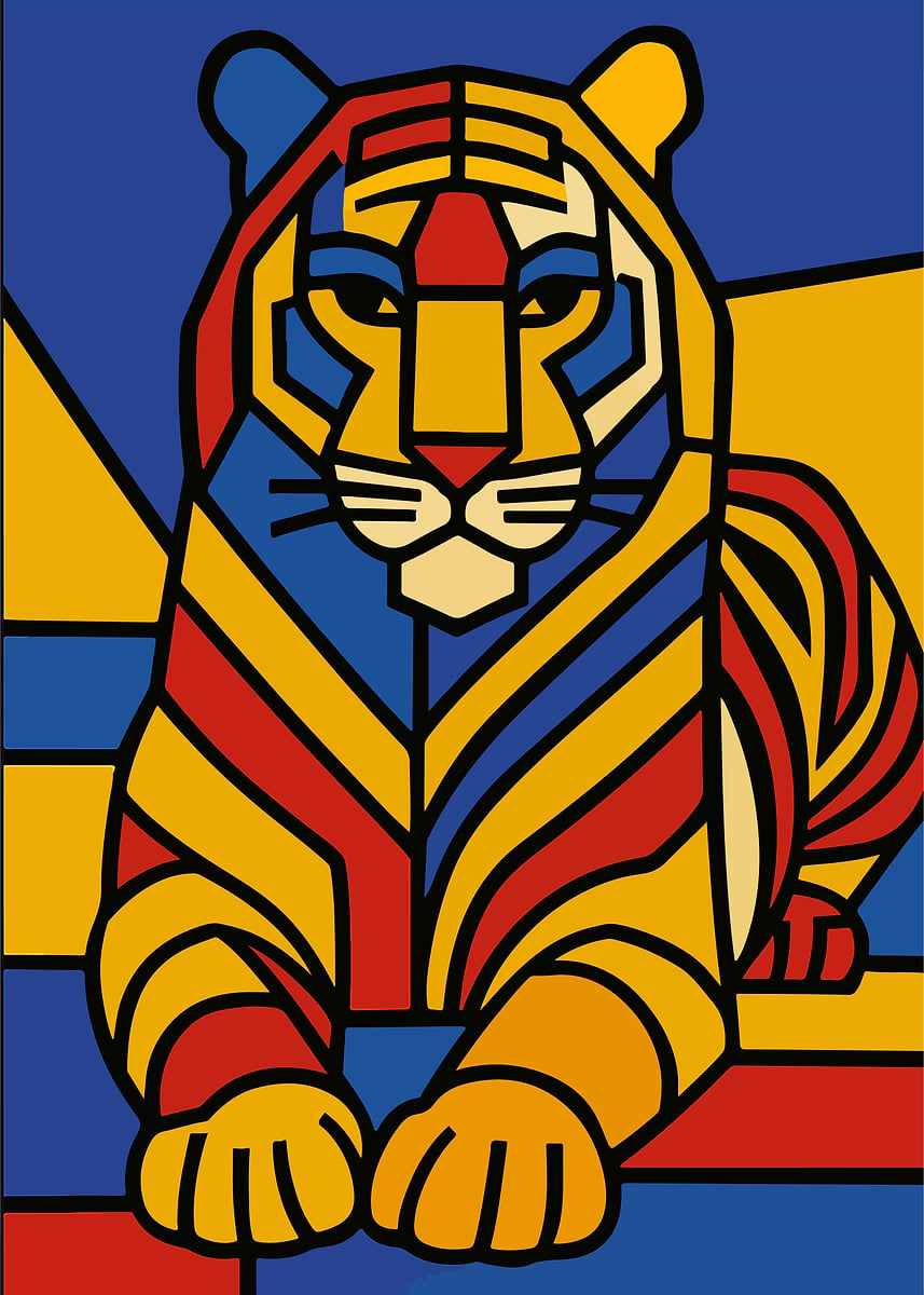 'Abstract Tiger Picasso Art' Poster, picture, metal print, paint by ...