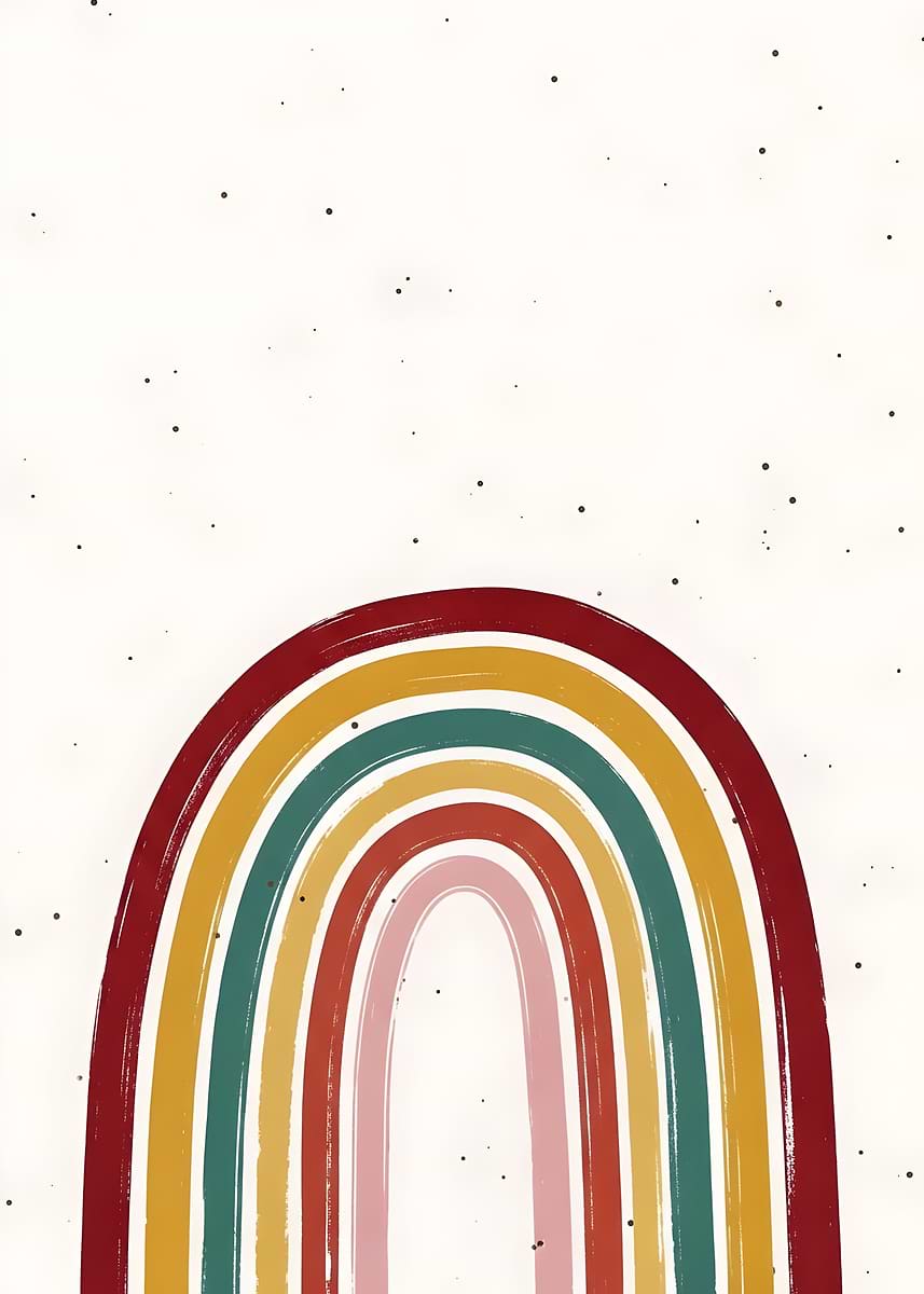 'Colorful Boho Rainbow Illustration' Poster, picture, metal print ...