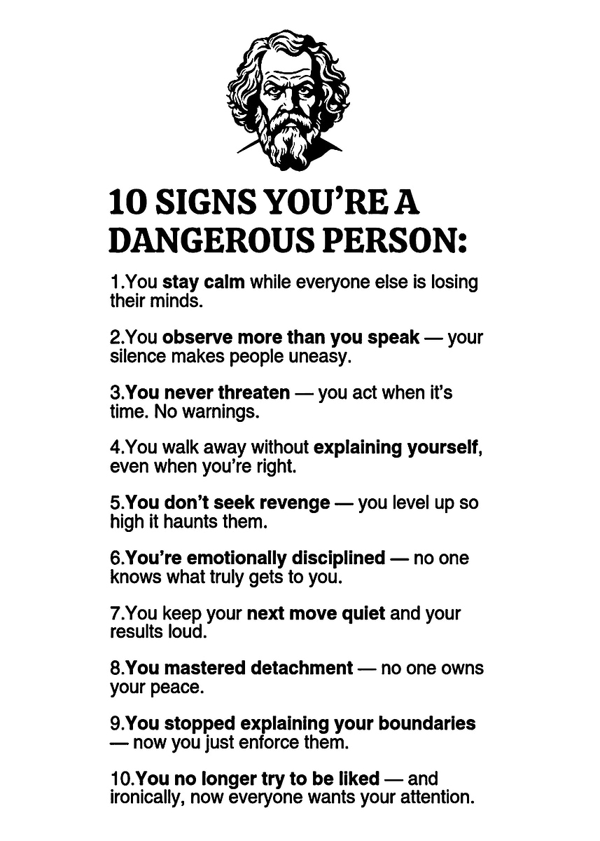 '10 Signs You're a Dangerous Person' Poster, picture, metal print ...