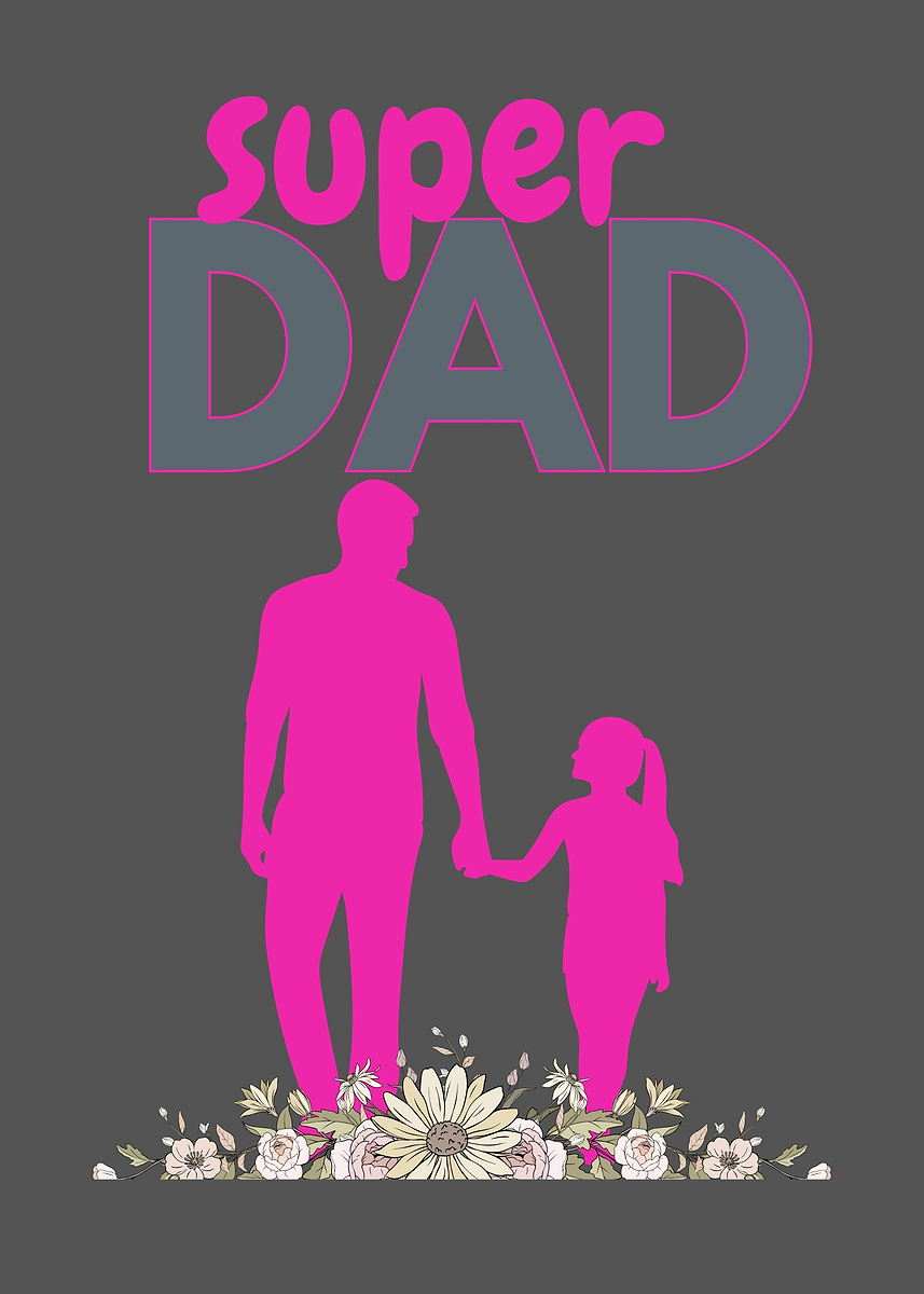 'Super Dad Father's Day Illustration' Poster, picture, metal print ...