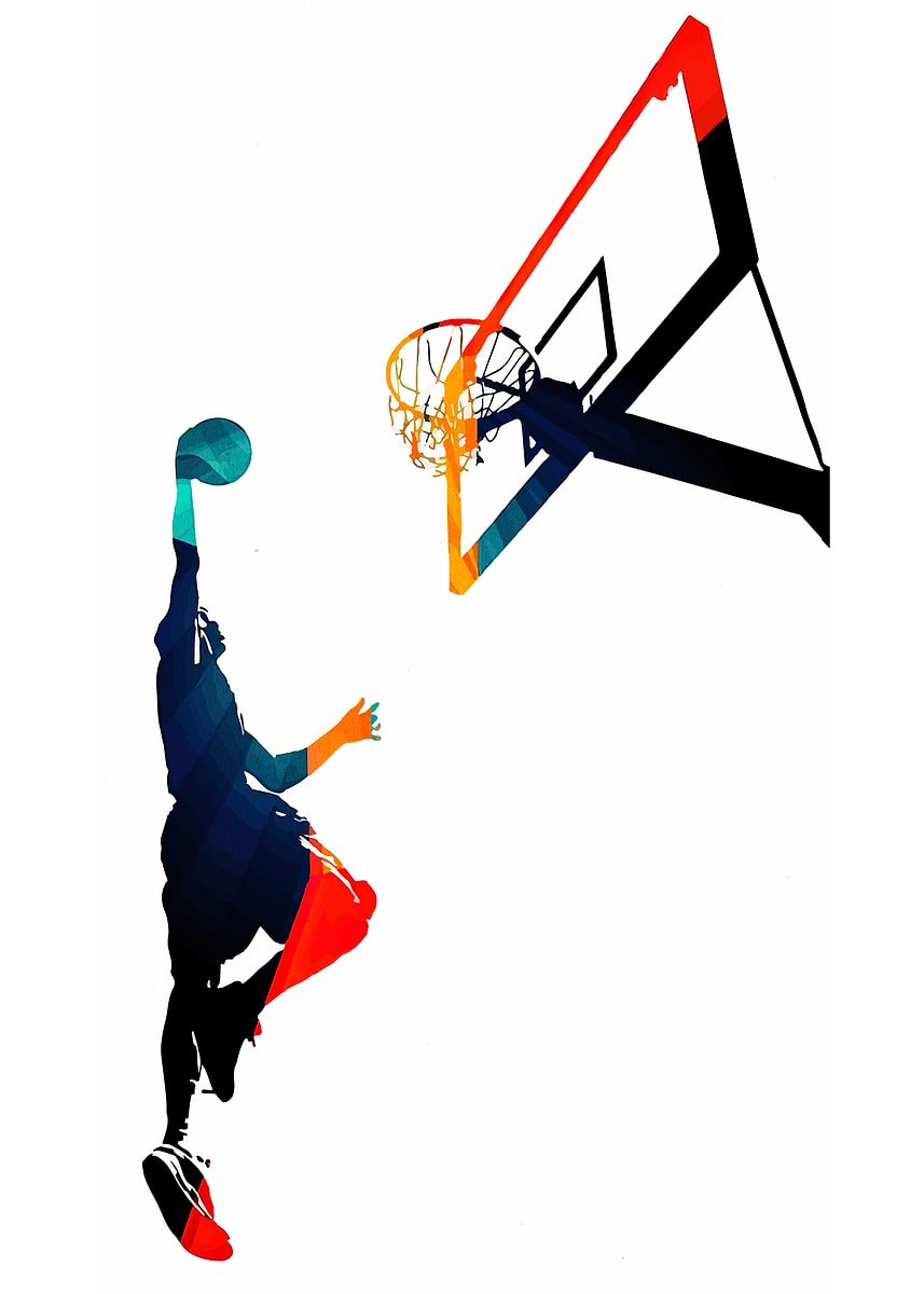 'Basketball Player Dunking' Poster, picture, metal print, paint by ...