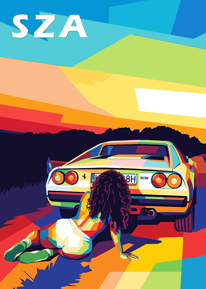 'SZA ' Poster, picture, metal print, paint by Fantasial Tofu | Displate