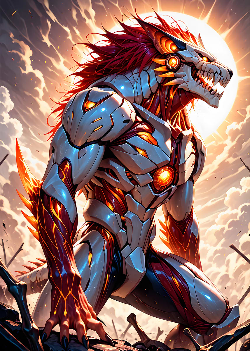 'Cybernetic Werewolf Warrior' Poster, picture, metal print, paint by ...