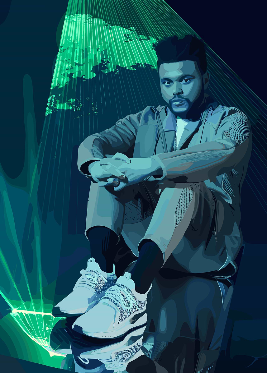 'The Weeknd digital art portrait' Poster, picture, metal print, paint ...