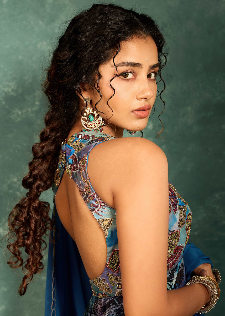'Woman in Blue Dress with Braids anupama' Poster, picture, metal print ...