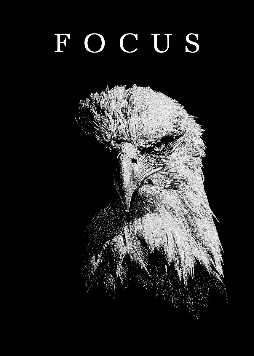 'Eagle Focus Poster Motivational One-Word Quote Minimalist Strength ...