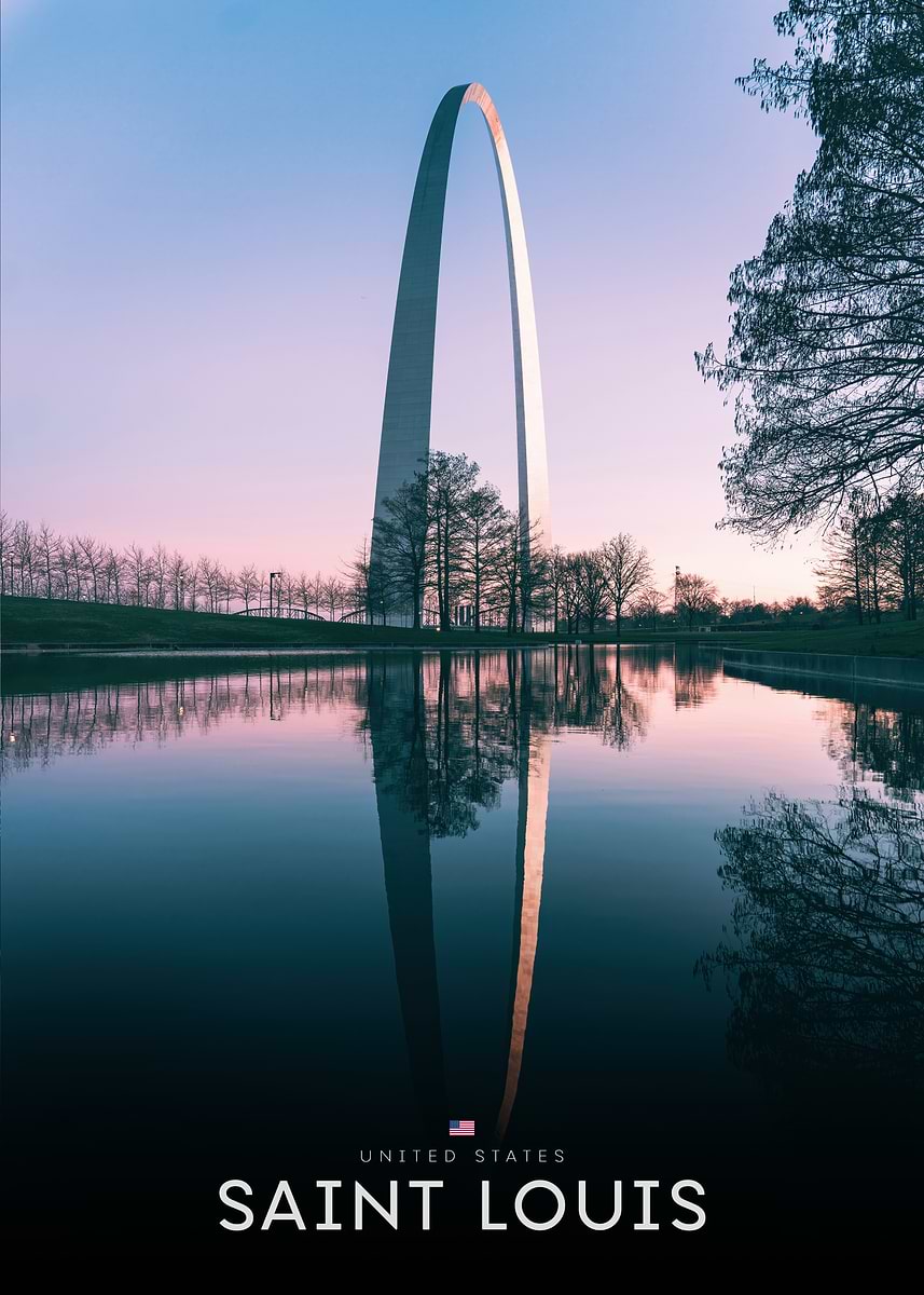 'Saint Louis Arch Reflection' Poster, picture, metal print, paint by ...