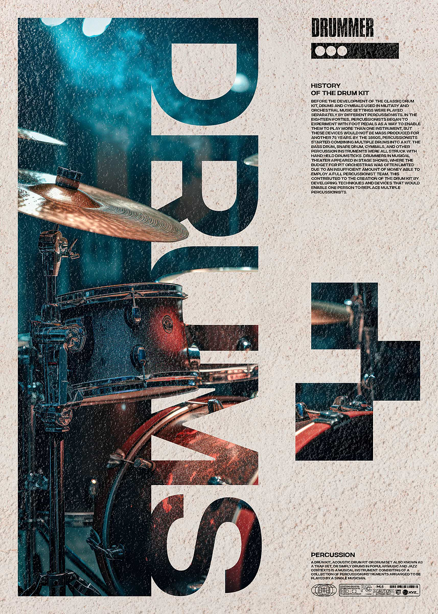 'Rock Drummer Drums Poster' Poster, picture, metal print, paint by Jon ...