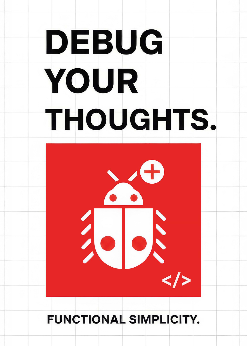 'Debug Your Thoughts Poster' Poster, picture, metal print, paint by ...