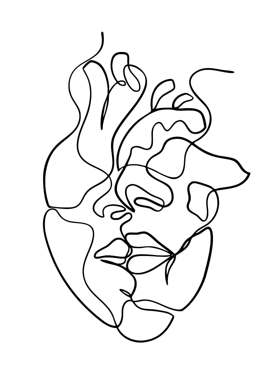 'Abstract Face Line Art' Poster, picture, metal print, paint by Miracle ...