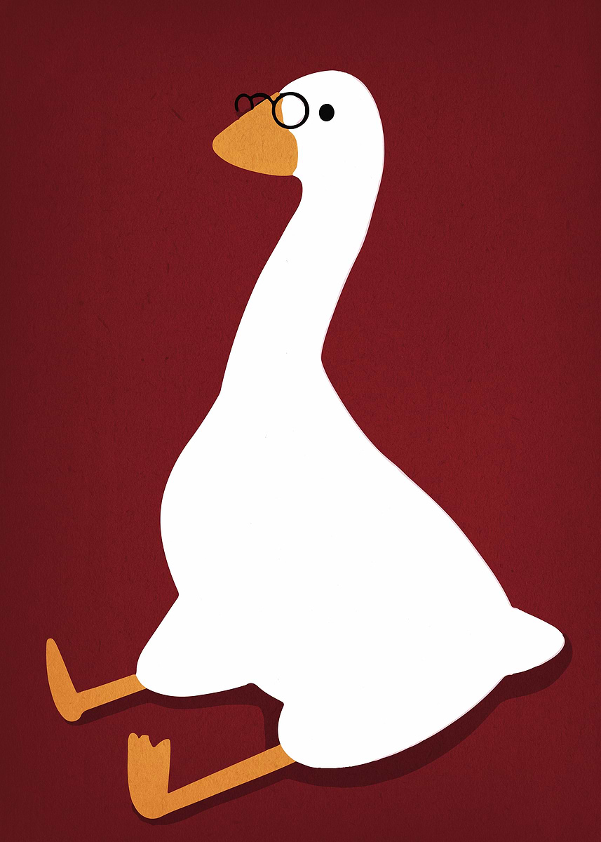 'Goose with Monocle Illustration' Poster, picture, metal print, paint ...